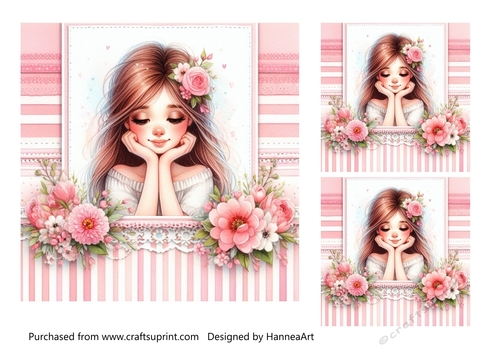 Cute girl topper - CUP1297611_73451 | Craftsuprint