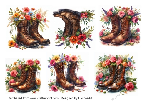 Boots collage sheet - CUP1297633_73451 | Craftsuprint