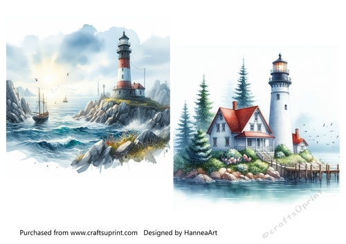Lighthouse collage sheet - CUP1297637_73451 | Craftsuprint