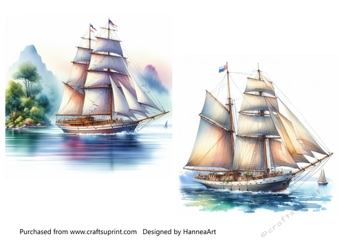 Boat collage sheet - CUP1297638_73451 | Craftsuprint