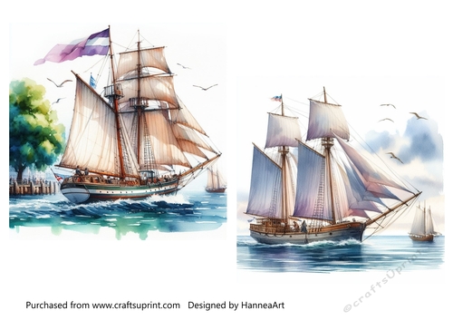 Boat collage sheet - CUP1297639_73451 | Craftsuprint