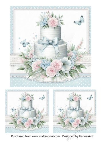 Wedding cake card topper - CUP1297656_73451 | Craftsuprint