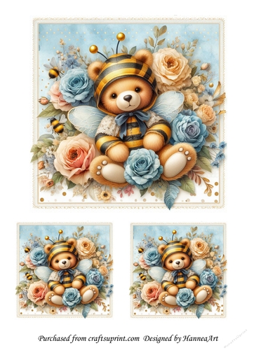 Cute teddy bear topper - CUP1297934_73451 | Craftsuprint