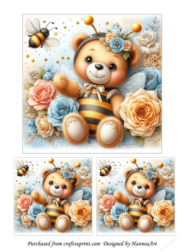 Cute teddy bear topper - CUP1297937_73451 | Craftsuprint