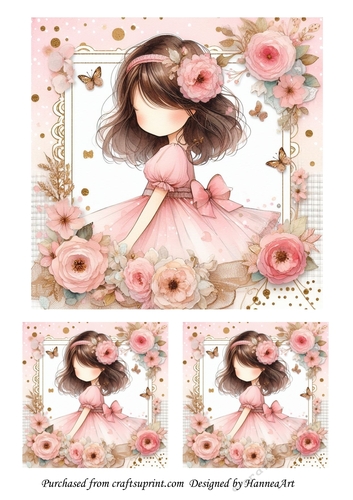 Cute girl card topper - CUP1298109_73451 | Craftsuprint