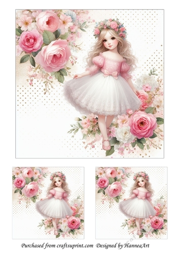 Cute girl card topper - CUP1298112_73451 | Craftsuprint