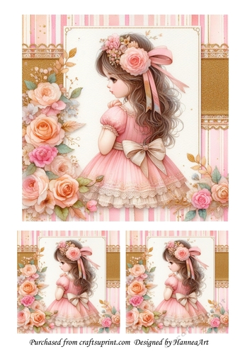 Cute girl card topper - CUP1298115_73451 | Craftsuprint