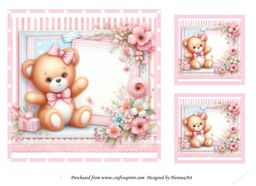 Cute teddy bear topper - CUP1298557_73451 | Craftsuprint