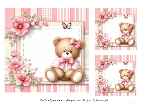 Cute teddy bear topper - CUP1298558_73451 | Craftsuprint