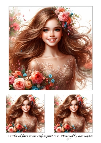 Girl card topper - CUP1298684_73451 | Craftsuprint