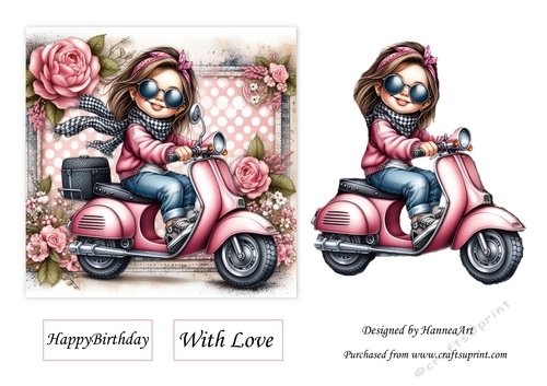 Girl card topper - CUP1299050_73451 | Craftsuprint