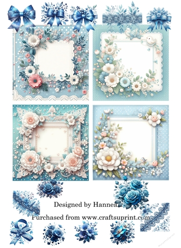 Floral scrapbook quick page kit - CUP1300095_73451 | Craftsuprint