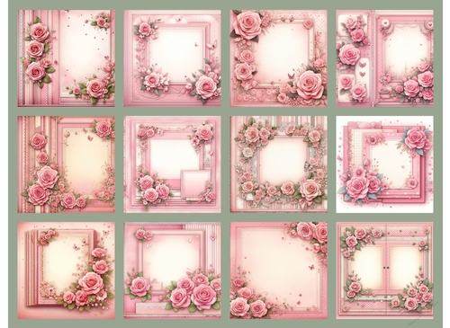 Floral scrapbook background kit - CUP1300168_73451 | Craftsuprint