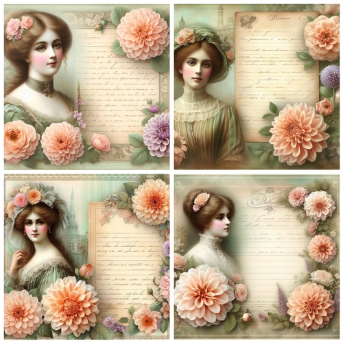 Vintage woman scrapbook backgrounds - CUP1301671_73451 | Craftsuprint
