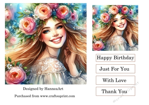 Girl card topper - CUP1302567_73451 | Craftsuprint