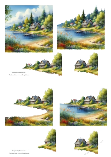 Lake scene step by step - CUP1303601_73451 | Craftsuprint