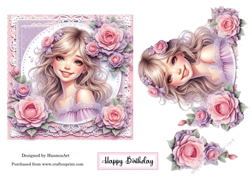 Girl card topper - CUP1304842_73451 | Craftsuprint