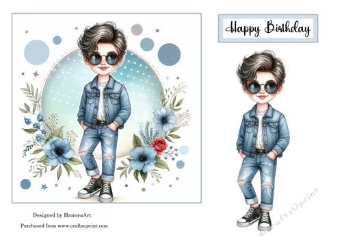 Birthday boy card topper - CUP1305258_73451 | Craftsuprint
