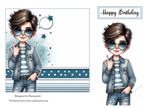Birthday boy card topper - CUP1305270_73451 | Craftsuprint