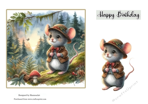 Cute mouse card topper - CUP1305654_73451 | Craftsuprint