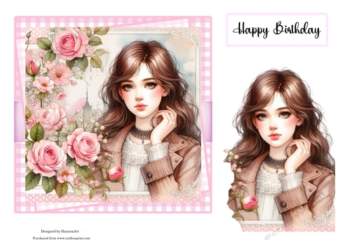 Girl card topper - CUP1306300_73451 | Craftsuprint