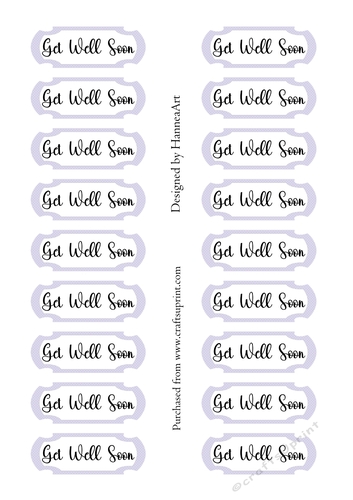 Get well soon tags - CUP1317422_73451 | Craftsuprint
