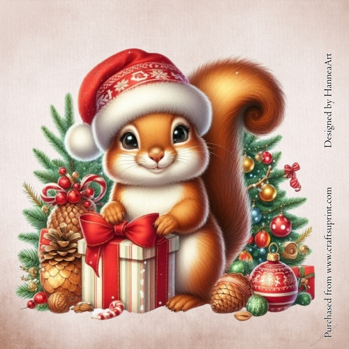Christmas squirrel clipart - CUP1318075_73451 | Craftsuprint