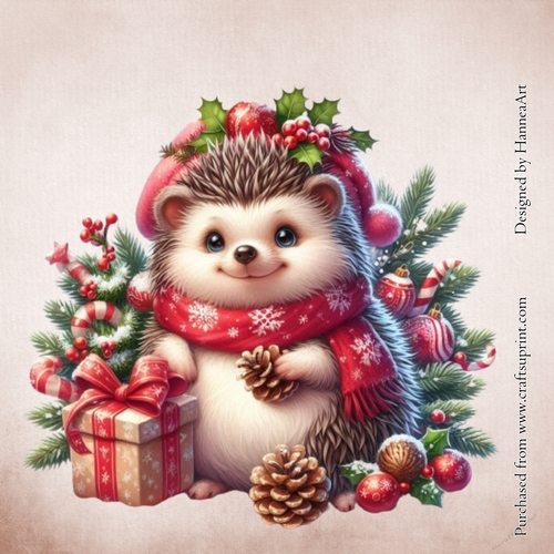 Christmas hedgehog clipart - CUP1318076_73451 | Craftsuprint