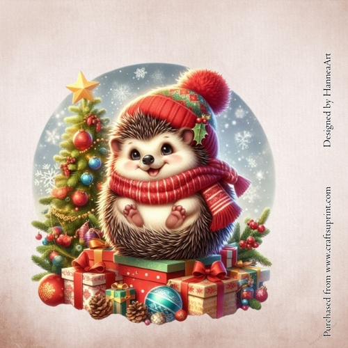 Christmas hedgehog clipart - CUP1318078_73451 | Craftsuprint