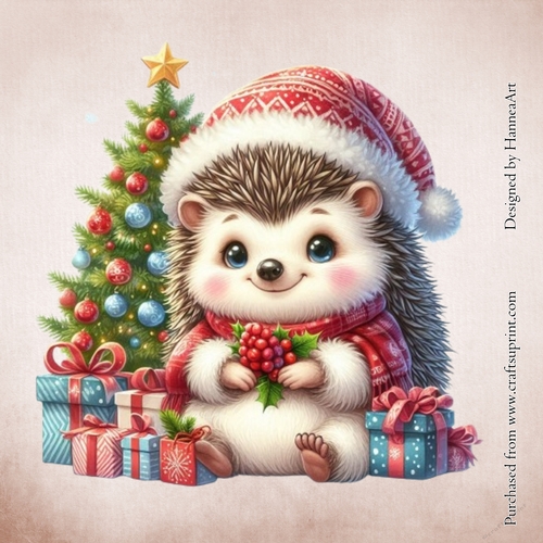 Christmas hedgehog clipart - CUP1318083_73451 | Craftsuprint