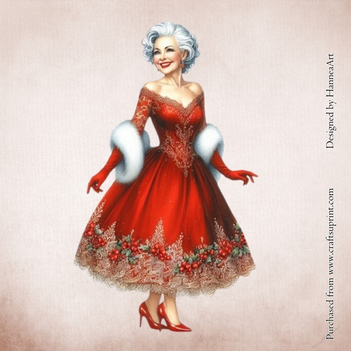 Christmas Lady poser - CUP1325096_73451 | Craftsuprint