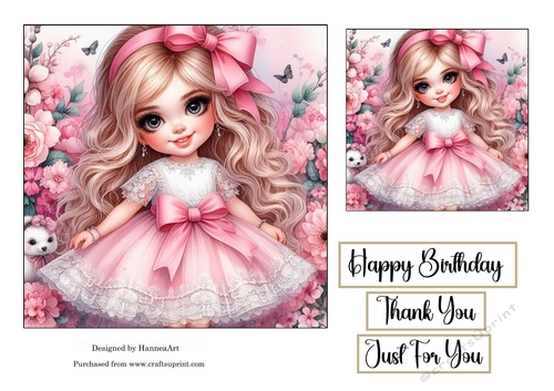 Cute little girl topper - CUP1325142_73451 | Craftsuprint