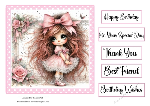 Cute girl topper - CUP1326911_73451 | Craftsuprint