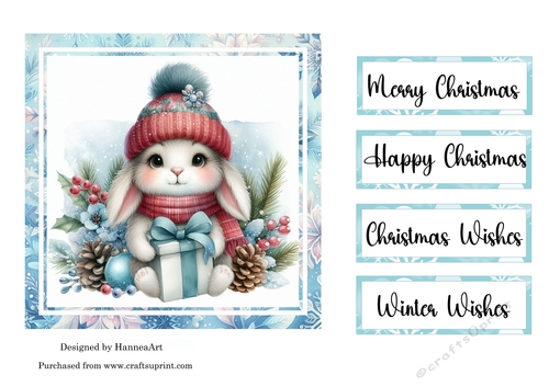 Winter bunny topper - CUP1345590_73451 | Craftsuprint
