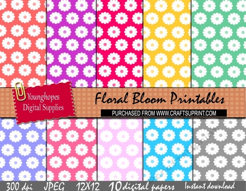 Pretty Floral Bloom Paper Set - CUP723988_71176 | Craftsuprint