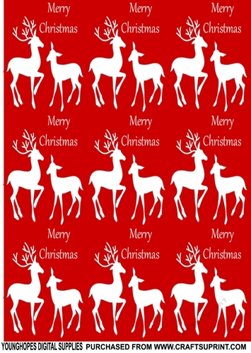 Merry Christmas Reindeer Backing Paper - CUP726390_71176 | Craftsuprint
