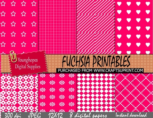 Hot Pink Fuchsia Background Papers - CUP726532_71176 | Craftsuprint