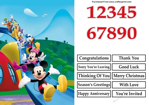 Mickey Mouse Clubhouse A5 Quick Card - CUP809302_82225 | Craftsuprint