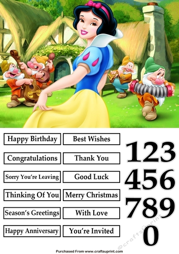 Snow White and Dwarfs Dancing A5 Quick Card - CUP824179_82225 ...