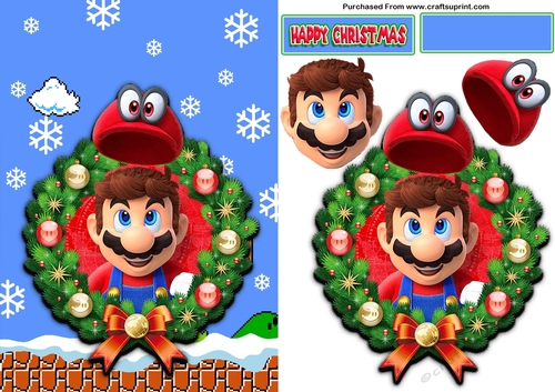 Super Mario Christmas Step By Step Card - CUP914291_82225 | Craftsuprint