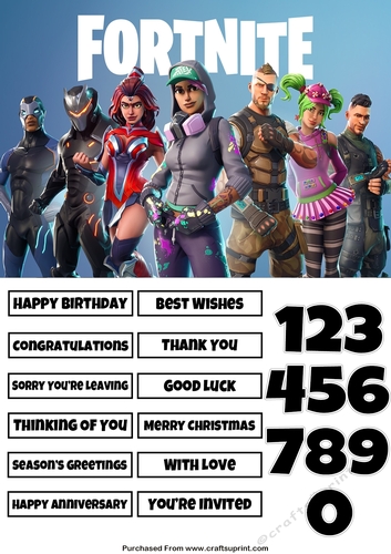 Fortnite 32 Quick Card Any Occasion - CUP960976_82225 | Craftsuprint
