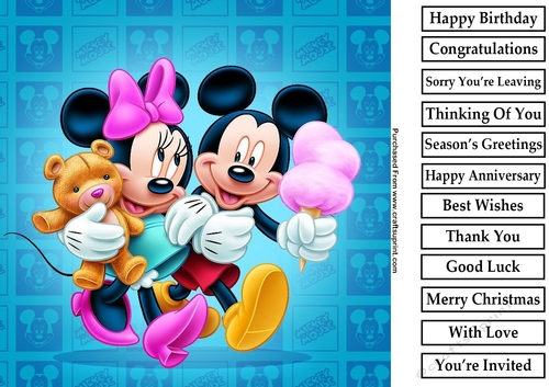 Mickey & Minnie Mouse 8x8 Quick Card - CUP962356_82225 | Craftsuprint