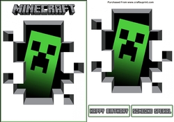 Minecraft Creeper A5 Decoupage - Photo by Joyce Perkins