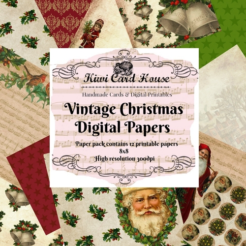Vintage Christmas Paper Set - CUP920974_87679 | Craftsuprint