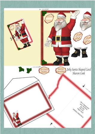 Jolly Santa Shaped Card - CUP370903_1779 | Craftsuprint