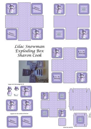 Lilac Snowman Exploding Box - CUP374158_1779 | Craftsuprint