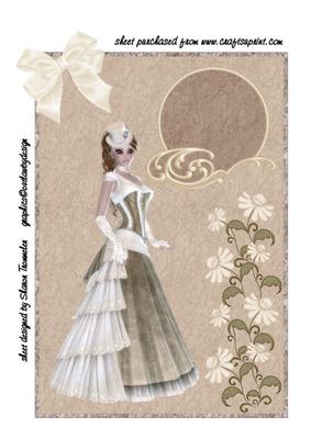 A4 Elegant Lady Card Front - CUP228365_640 | Craftsuprint