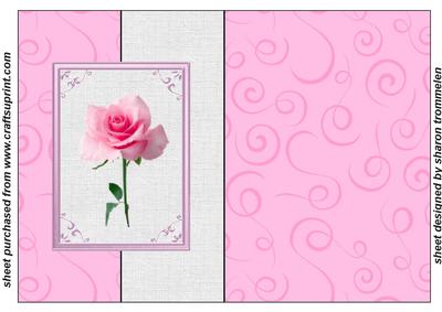 Pretty Pink Rose Fold Back Sheet - CUP87932_640 | Craftsuprint