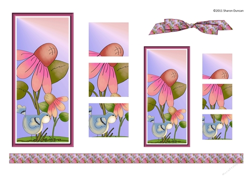 Home Tweet Home Topper Sheet - A4 - Bird pink flower - set 2 ...