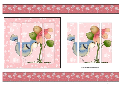 Home Tweet Home Topper Sheet - A4 - Bird pink flower - set 4 ...
